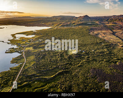 Myvatn lake area, Iceland - Drone perspective Stock Photo - Alamy