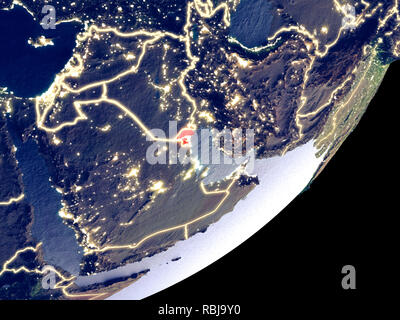 Kuwait from space on model of planet Earth with country borders. 3D ...