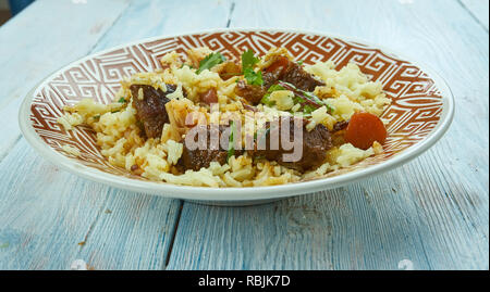Gosht Motia Pulao, Meat cooked in a host of spices, layered with rice ...