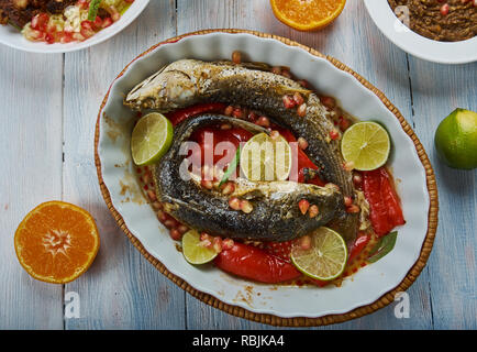 Baked Grey Mullet Stock Photo - Alamy