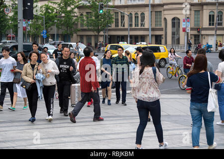 People walking on the street, Shanghai, China Stock Photo - Alamy