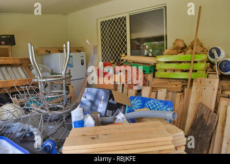 Pile of random objects at a hoarders back patio / Compulsive hoarding ...