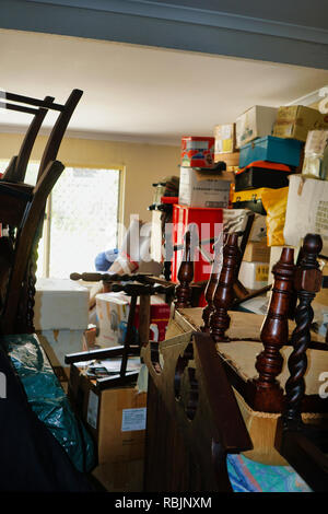 Hoarders' Messy Home Office, residential home, USA Stock Photo ...