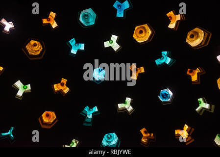 colorful ceiling at Bayt Al-Suhaymi ("House of Suhaymi") is an old ...