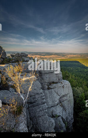 Szczeliniec Wielki National Park at sunset - Table Mountains, Poland ...