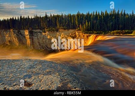 Hay River at sunrise, above Alexandra Falls, Twin Falls Territorial ...
