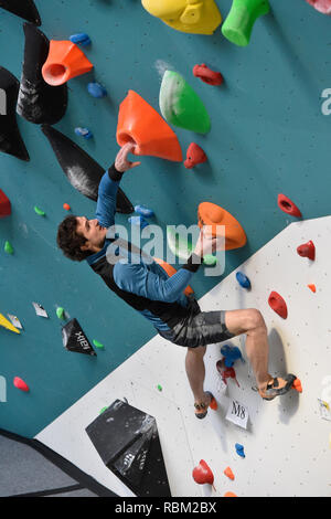 Sport climber Adam Ondra poses for a photographer in auditorium of ...