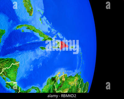 Dominican Republic on realistic model of planet Earth with country ...