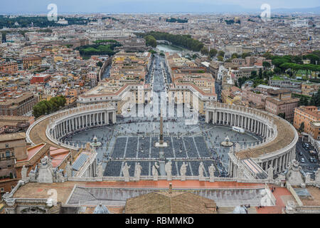 Vatican - Oct 16, 2018. Looking down panorama view over Saint Peter ...