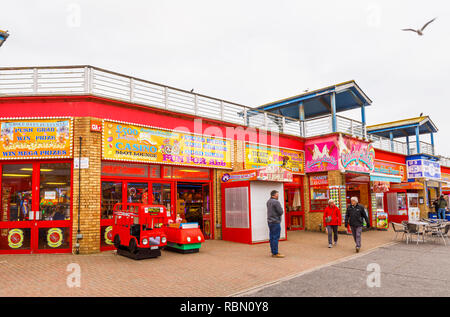 Promenade view of Clarence Pier, a popular large seafront family ...