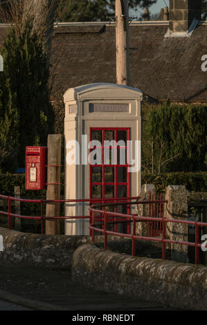 Scotland, Perth and Kinross, Rhynd, Rare K3 listed phone box in garden ...