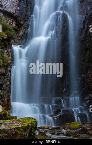 The Wailing Widow waterfall at Loch Gainmhich near Unapool, Sutherland ...