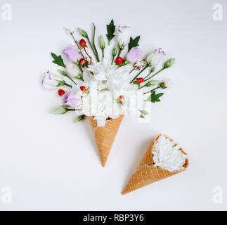 Lovely ice cream of flower flavour. Concept for gift card. Beautiful ...