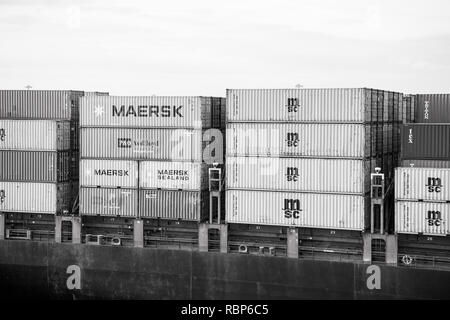Shipping Industry / Shipping containers stacked at a port container ...