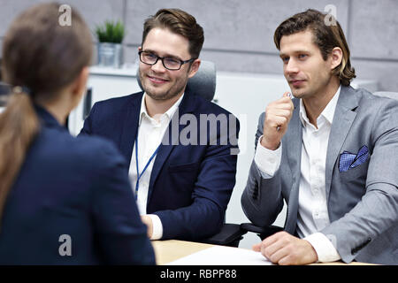 Picture of business interview in modern office Stock Photo - Alamy