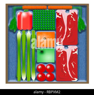 Here is an illustration of pre-packaged cook at home meal kits that are ...