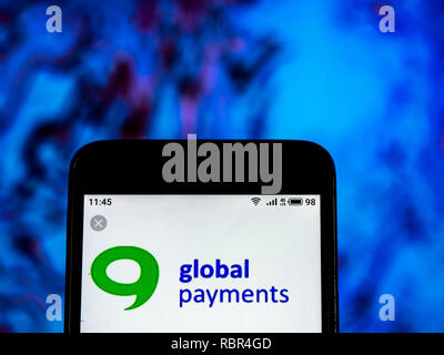 Global Payments Company logo seen displayed on smart phone Stock Photo ...