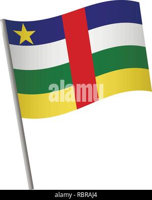 Central African Republic flag icon on paper square sticker with shadow ...