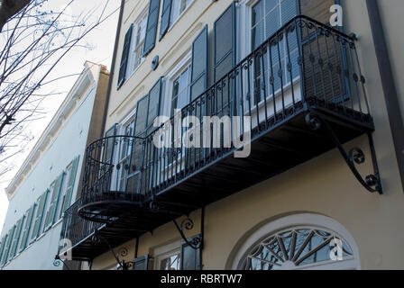 Charleston SC South Carolina wrought iron railing balcony columns ...