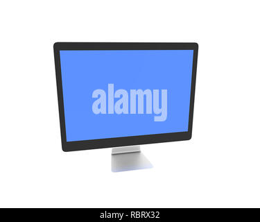 3D rendering of a realistic flat-screen computer monitor with a blank ...