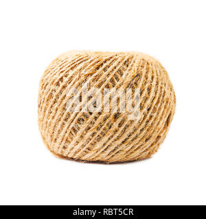 Hemp rope roll isolated on white background Stock Photo - Alamy
