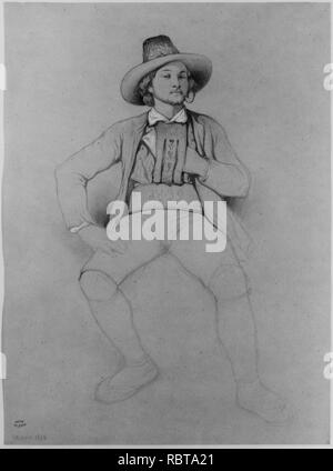 A Man in Tyrolean Costume, Seated, Smoking a Pipe Stock Photo - Alamy