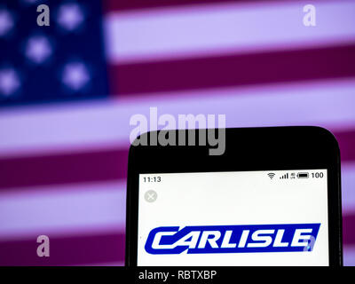 Carlisle Companies, Manufacturing company logo seen displayed on smart ...