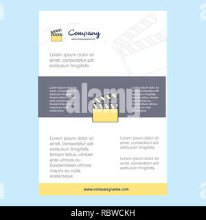 Cinema movie brochure template layout. Event in theatre. 3d film ...