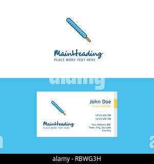 Flat Thermometer Logo and Visiting Card Template. Busienss Concept Logo ...