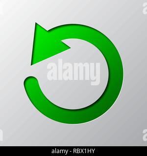 Green arrow refresh icon isolated on white background. Reload symbol ...