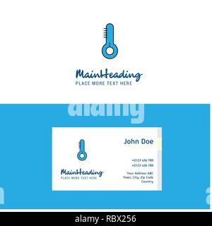 Flat Thermometer Logo and Visiting Card Template. Busienss Concept Logo ...