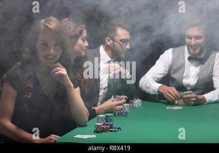 modern business woman sitting at craps table in a casino Stock Photo ...