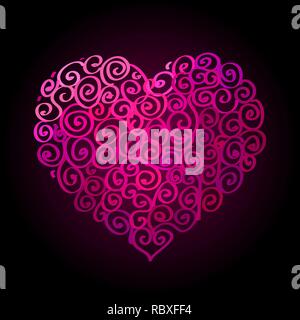 Happy Valentine's Day web banner illustration in realistic 3d papercut ...