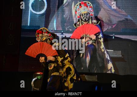 The man actor with mask changing dance show in Chinese New year ...