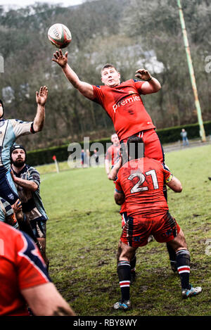 BLAINA, WALES, UK -18 FEBRUARY 2017: Blaina vs Machen Rugby Game, WRU ...