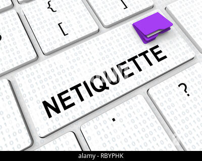 Netiquette Polite Online Decorum Or Web Etiquette. Civility Protocol On ...