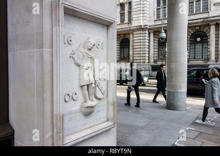 1817 relief outside 7 newgate street, City of London, UK Stock Photo ...