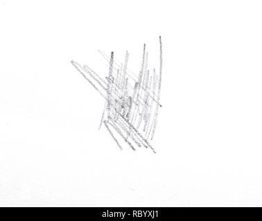 multiple linear pencil scratches on blank paper surface Stock Photo - Alamy