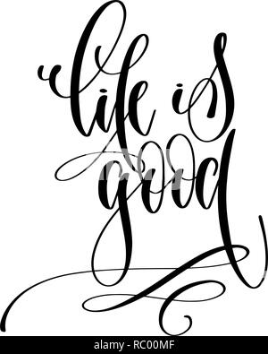 the good life - hand lettering overlay typography element Stock Vector ...