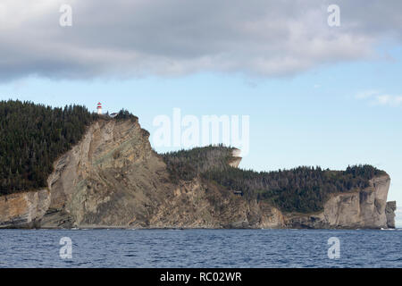 The Cape Gaspé Lighthouse (Phare de Cap-Gaspé) at Cape Gaspé in ...