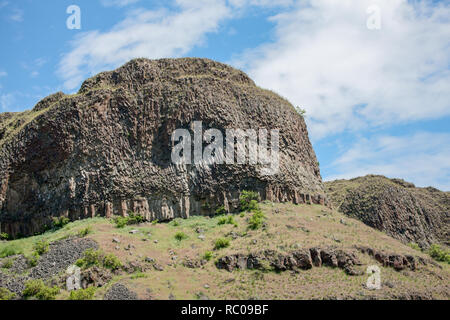 Rhyolite is an igneous rock. The structures are referred to as columnar ...