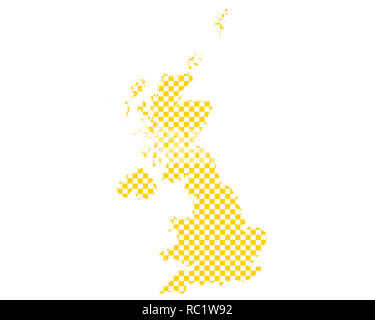 Map of Great Britain in checkerboard pattern Stock Photo - Alamy
