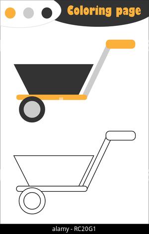 Wheelbarrow Coloring Page for Kids Stock Vector Image & Art - Alamy