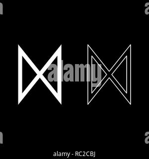 Dagaz rune dawn day symbol icon black color vector in circle round ...