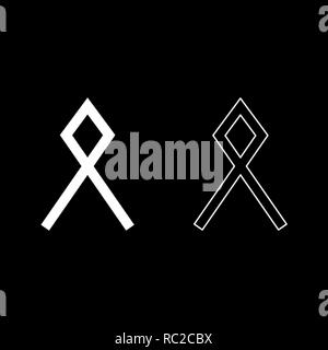 Odal Othil rune Othala symbol estate heritage sign icon black color ...