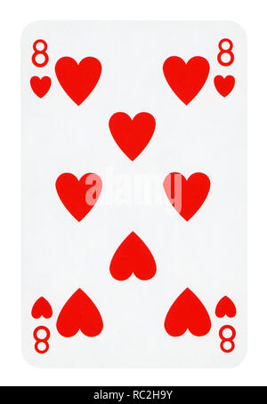 8 Eight of Hearts playing card with clipping path to remove background ...