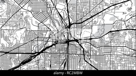 Urban vector city map of Fortworth, Texas, United States of America ...