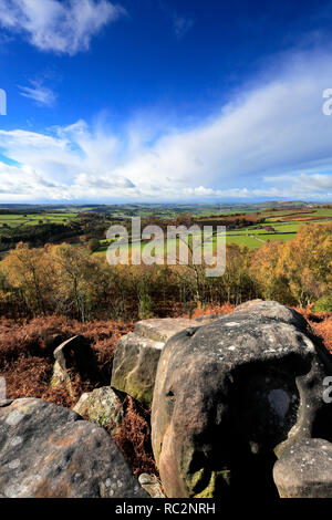Autumn view over Birchen Edge, Peak District National Park, Derbyshire ...