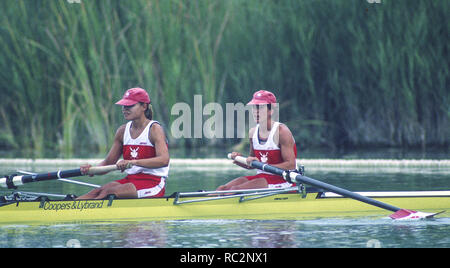 Banyoles, SPAIN, Gold Medalist, Women's pair, Stroke CAN W2-, Stroke ...