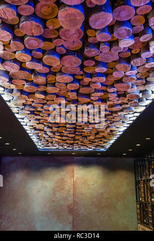 Indoor frame ceiling made of wood Stock Photo - Alamy